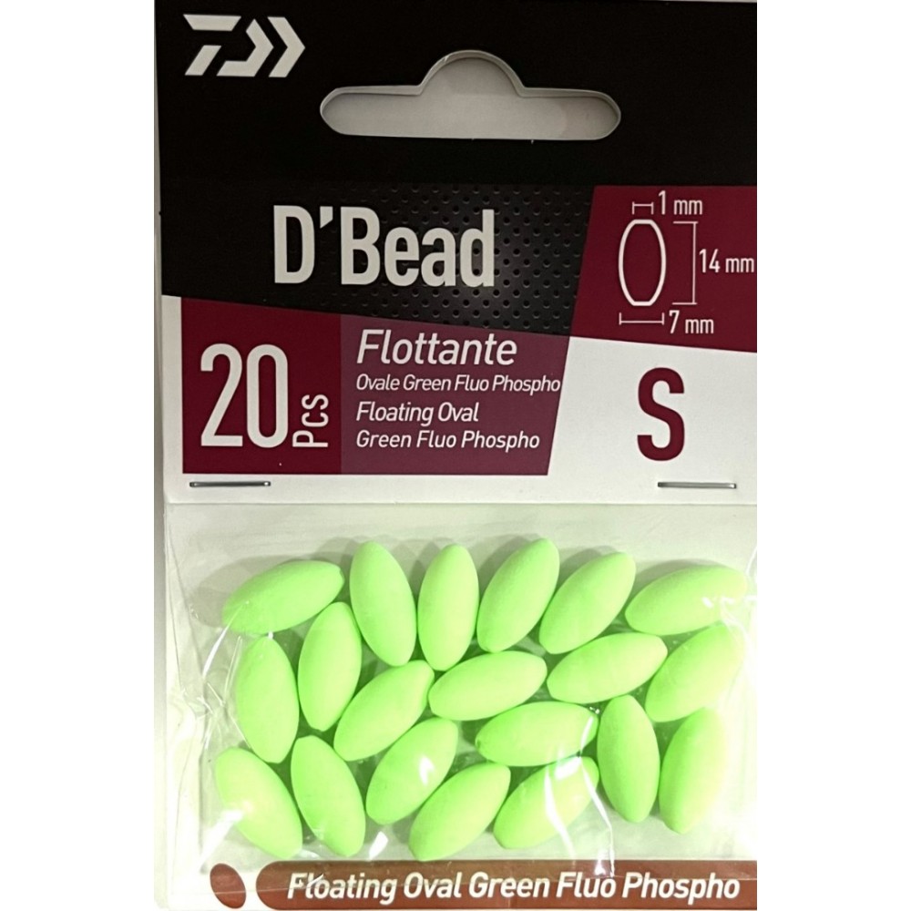 Perlas Flotantes Daiwa Ovales Verde Fosfo flotadores